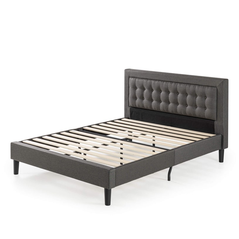 Zinus Dachelle Queen Fabric Upholstered Bed Frame Dark Grey AU-CSPB-Q ...