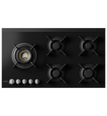 ASKO 90cm Natural Gas 5 Burner Cooktop with Fusion Volcano Burner Black ...