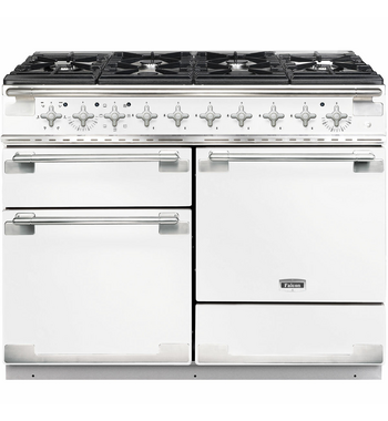 Falcon 110cm Elise Freestanding Dual Fuel Oven/Stove White and Nickel ...