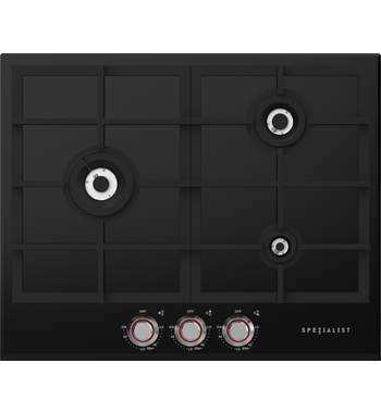 Spezialist 64cm Vitro Ceramic 3 Burner Gas Cooktop S30643VCLPG ...