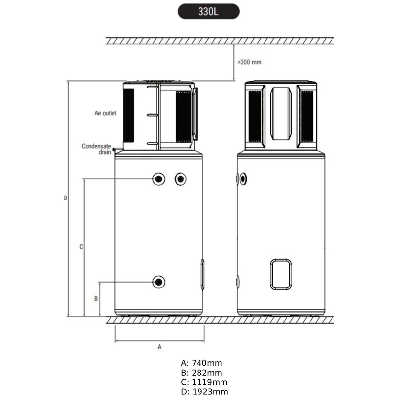 Envirosun 330Ltr Heat Pump Hot Water System ES330M9 | Appliances Online