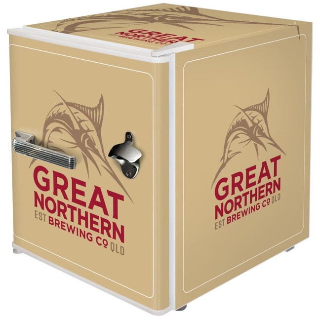 Schmick 46L Great Northern Gold Branded Retro Style Mini Fridge BC46W ...