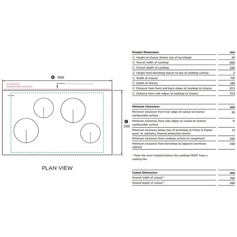 Fisher & Paykel Series 5 90cm Four Zone Induction Cooktop Black Glass ...