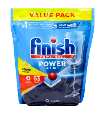 Finish Powerball Dishwashing Tablets Lemon Sparkle 63 Pack 1502667 ...