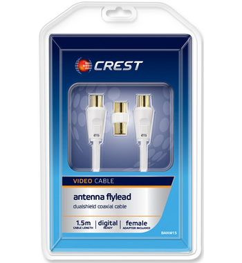 Crest BANW15 Dual Shield White Coaxial Cable - 1.5m | Appliances Online