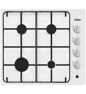 Chef 60cm Natural Gas Battery Ignition Cooktop White CHG642WC ...