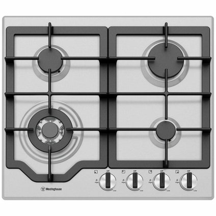 Westinghouse 60cm 4 Burner Natural Gas Cooktop Stainless Steel WHG644SC ...