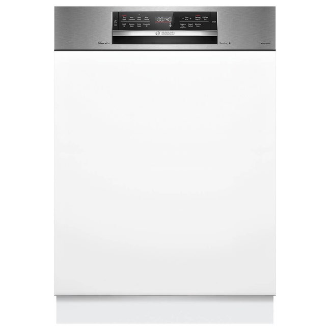 Bosch 60cm Series 8 Semi Integrated Dishwasher Brushed Steel SBI8ECS01A ...