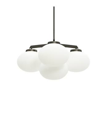CTO Lighting Cloudesley Small Chandelier Light - Bronze with Opal Glass ...