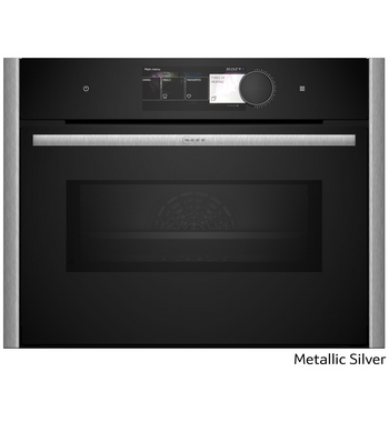 NEFF 45cm Pyrolytic Compact Oven with Microwave Metallic Silver ...