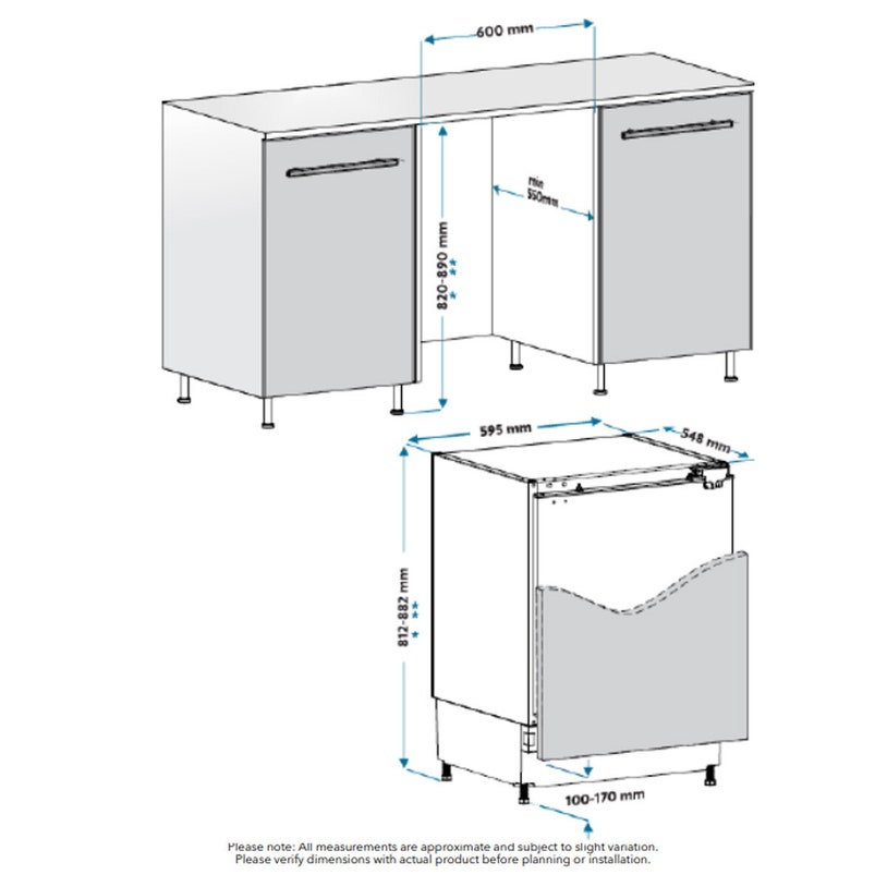 Husky 115L Integrated Bar Fridge White HUS115IN | Appliances Online
