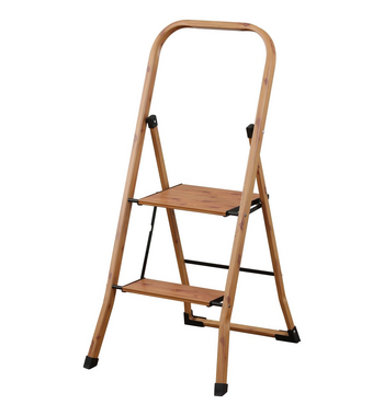 L.T. Williams 2 Step Ladder Wood Grain With Bar 9757 | Appliances Online