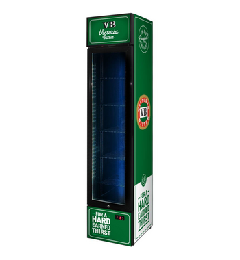Schmick 160L Victoria Bitter Branded Skinny Upright Bar Fridge SS-P160 ...