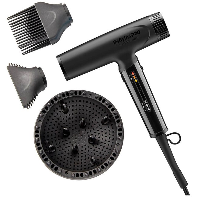 BaBylissPRO Nano Titanium Light Ionic High-Speed Dryer Black 900213 ...