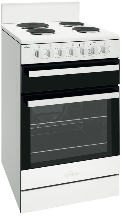 Chef 54cm Conventional Electric Freestanding Oven-White CFE535WB ...