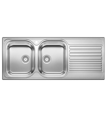 Blanco TIPO 8S Double Bowl Inset Sink with Right Hand Drainer 528227 ...