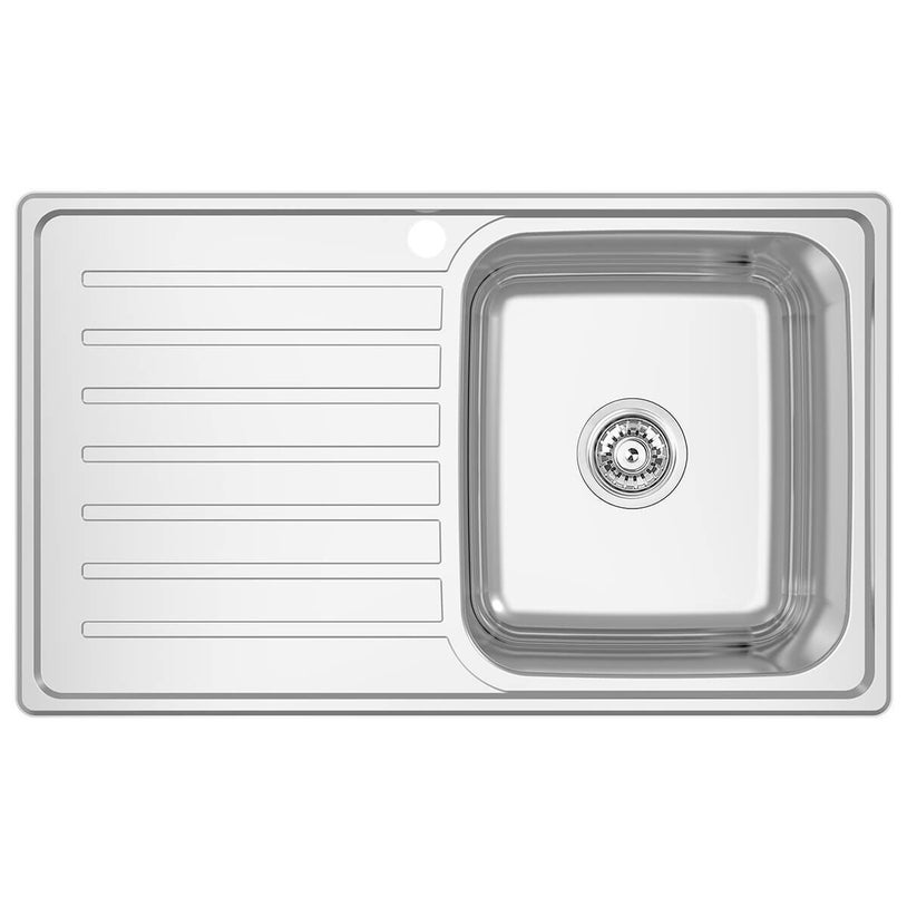 Abey EC Single Right Bowl Sink with Drainer EC100R | Appliances Online