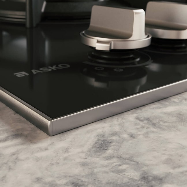 ASKO 90cm Natural Gas 5 Burner Cooktop with Fusion Volcano Burner Black ...