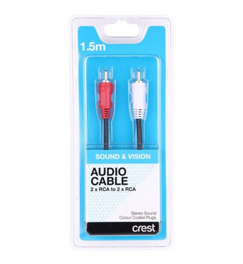 Crest CNA05088 Stereo Cable - 1.5m | Appliances Online