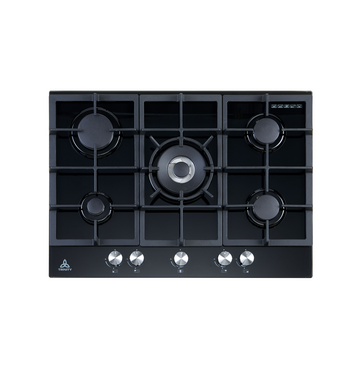TRINITY 70cm Gas Cooktop 5 Burners Black Glass TRG700BK | Appliances Online