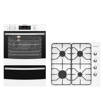 Westinghouse 60cm Electric Oven & Gas Cooktop Pack WVE665WWHG640WB ...
