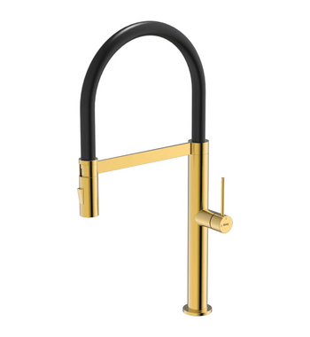 Abey 304 Chef Pull Out Kitchen Mixer Tap with Dual Spray Gold KTA019-G ...