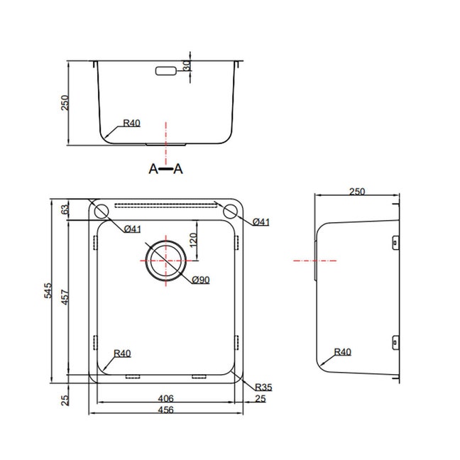 Abey 45L Laundry Tub with Dual Bypass and Overflow LK45C | Appliances ...