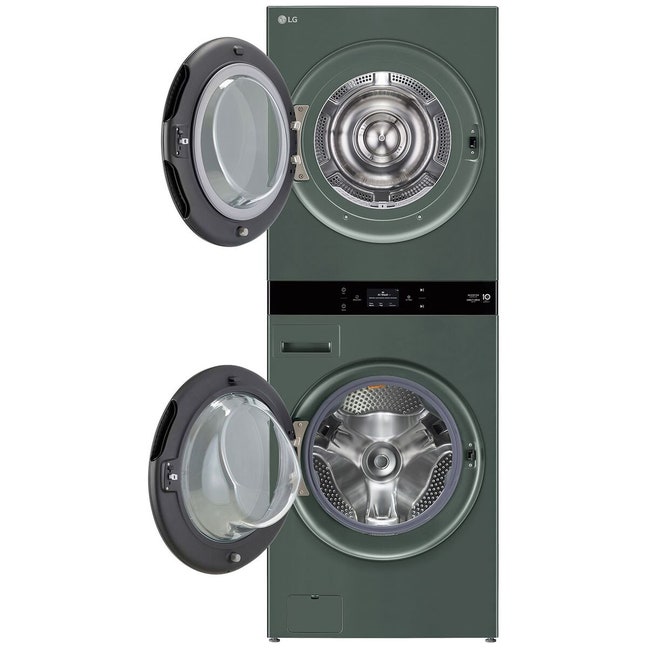 LG WashTower 19/10kg All-In-One Stacked Washer Dryer Forest Green WWT ...