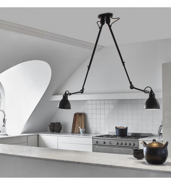 DCW Editions Gras 302 Double Ceiling Light - Conic Black 302DOUBLEBL ...