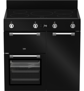 Beko 90 cm Black Induction Multi Door Freestanding Oven BRC916IMB ...