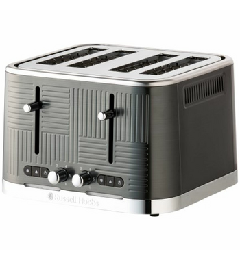 Russells Hobbs Geo Steel 4 Slice Toaster Black Stainless Steel ...