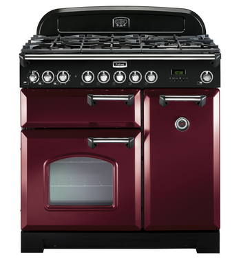 Falcon 90cm Classic Deluxe Freestanding Dual Fuel Oven/Stove Cranberry ...