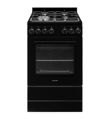 Euromaid 54cm Freestanding Gas Oven with Gas Cooktop Black EFS54FC-SGB ...
