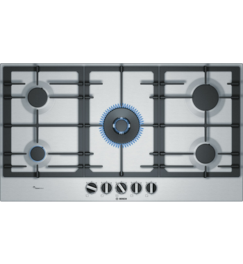 Bosch 90cm Series 6 Natural Gas Cooktop PCR9A5B90A | Appliances Online