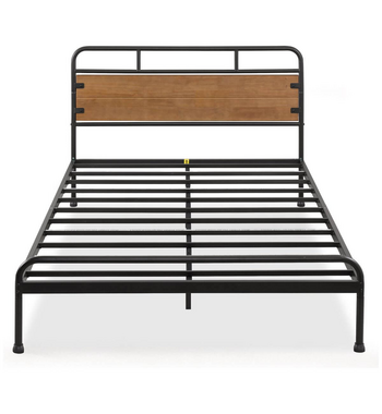 Zinus Double Santa Fe Metal and Wood Bed Frame with Footboard AU-SFBF ...