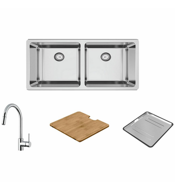 Abey LG200T2 Lago Double Bowl Sink Pack | Appliances Online