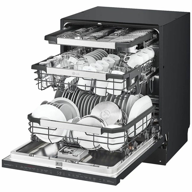 LG 60cm 15 Place QuadWash Built Under Dishwasher Matte Black with ...