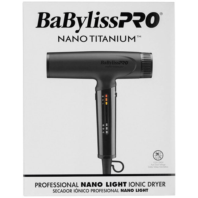 BaBylissPRO Nano Titanium Light Ionic High-Speed Dryer Black 900213 ...