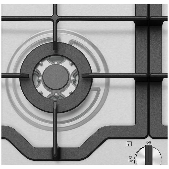 Westinghouse 60cm 4 Burner Natural Gas Cooktop Stainless Steel WHG644SC ...