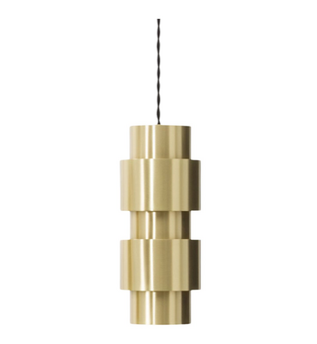 CTO Lighting Ring Pendant Light - Satin Brass with Black Silk Braided ...