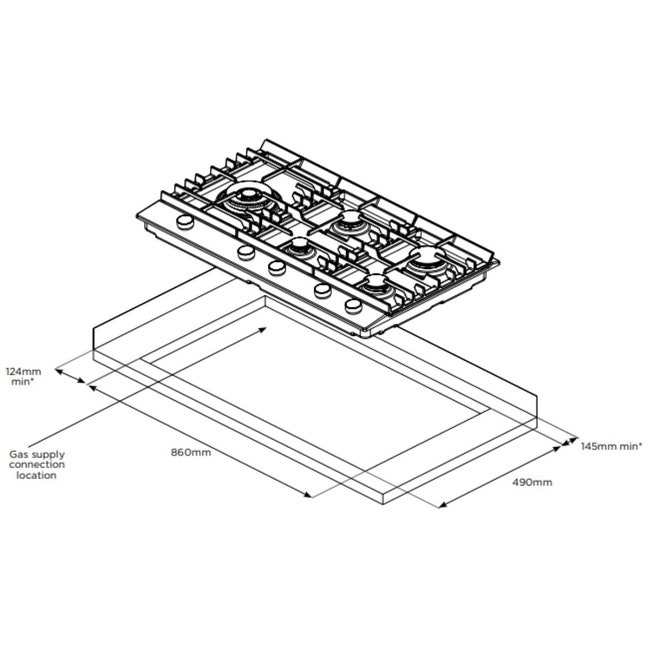 Westinghouse 90cm 5 Burner Gas Cooktop WHG959BD | Appliances Online