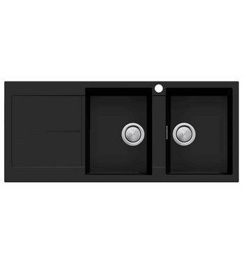 Oliveri Santorini Double Bowl Topmount Sink with Left Hand Drainer ...