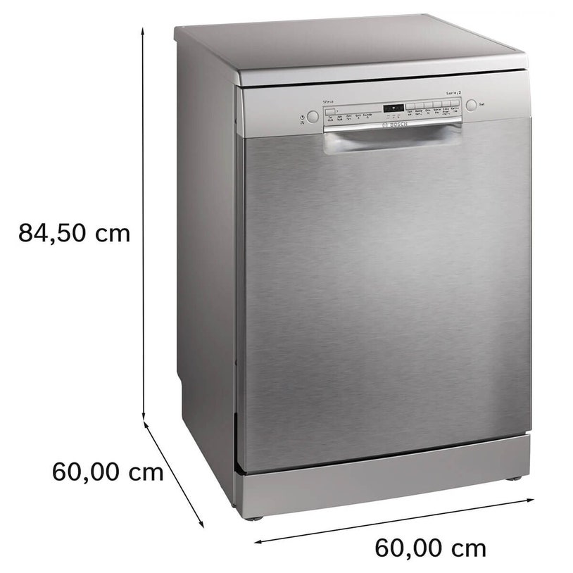 Bosch 60cm Series 2 Freestanding Dishwasher Stainless Steel SMS2ITI02A ...
