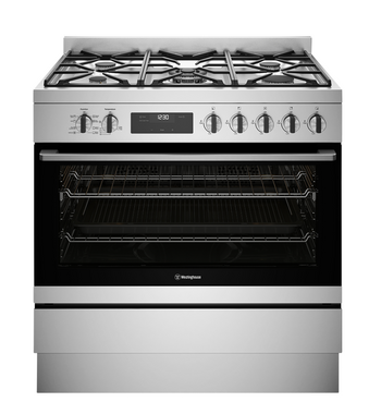 Westinghouse 90cm Dual Fuel Freestanding Oven-Stainless Steel WFE9515SD ...