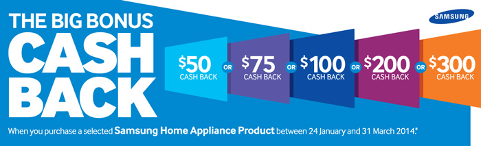 Samsung Big Bonus Cash Back Promotion | Appliances Online